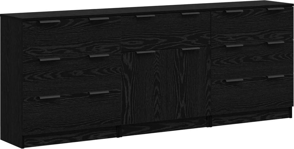 Servírovací skříň 3 ks Černý dub 181 x 30 x 70 cm 3332521