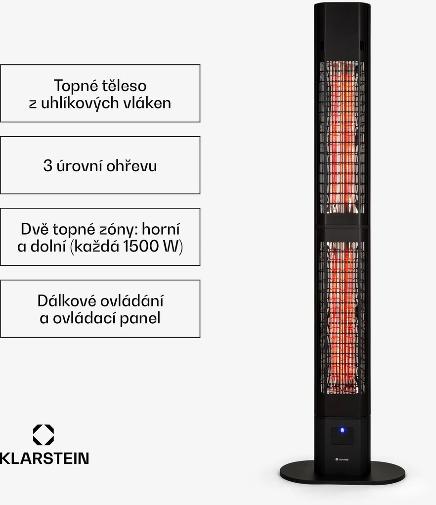 Blumfeldt DualisHeat 3000, infračervený ohřívač, 3000 W, IP55, venkovní, dálkové ovládání