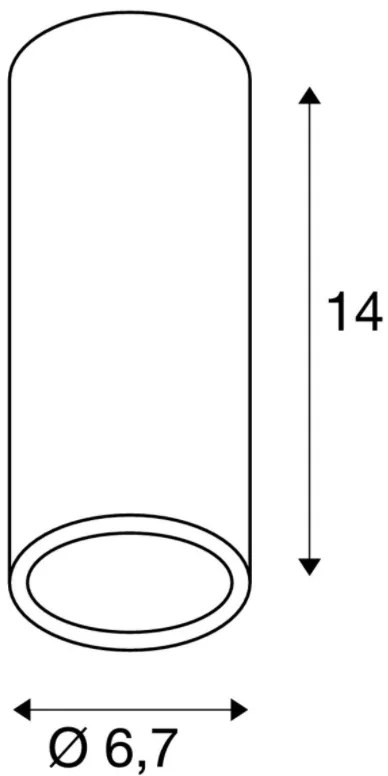 SLV Enola_B, černé stropní svítidlo, 1x50W GU10, výška 14cm