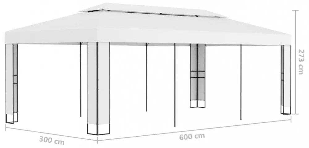 Zahradní altán s dvojitou střechou 3 x 6 m Dekorhome