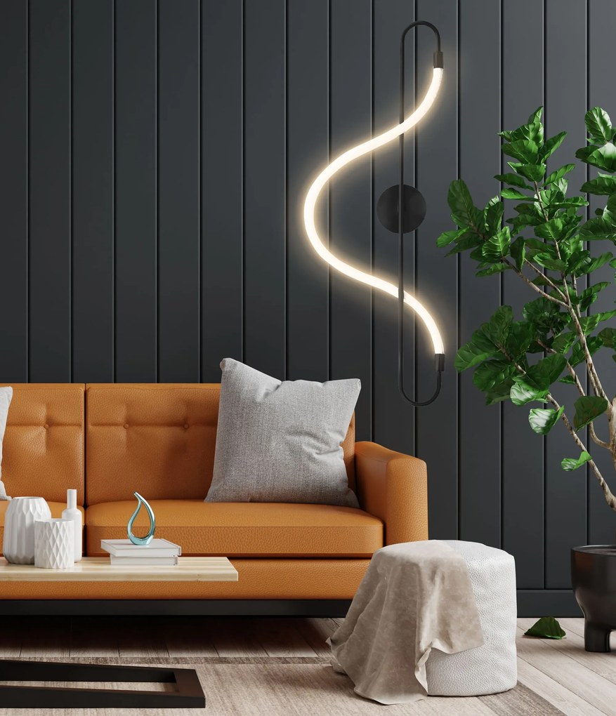 Toolight Toolight, LED nástěnné svítidlo Long Black APP857-W, černá-bílá, OSW-04032