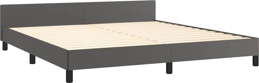 Rám postele s čelem šedý 160x200 cm umělá kůže 3125461