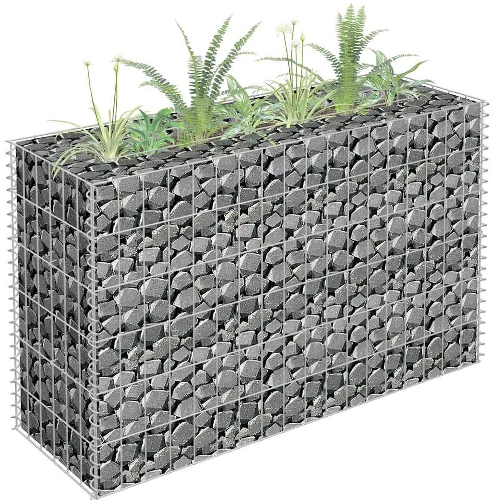 Gabionový vyvýšený záhon pozinkovaná ocel 90 x 30 x 60 cm 145630