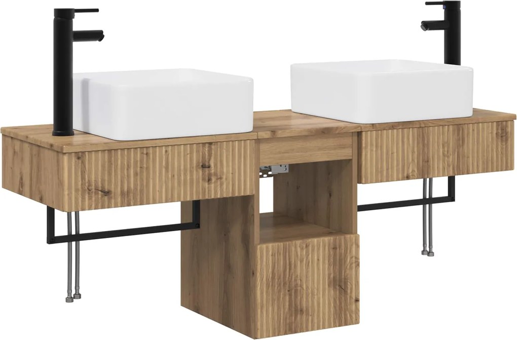 Sada koupelnového nábytku 3 ks Dub artisan Kompozitní dřevo 3405606