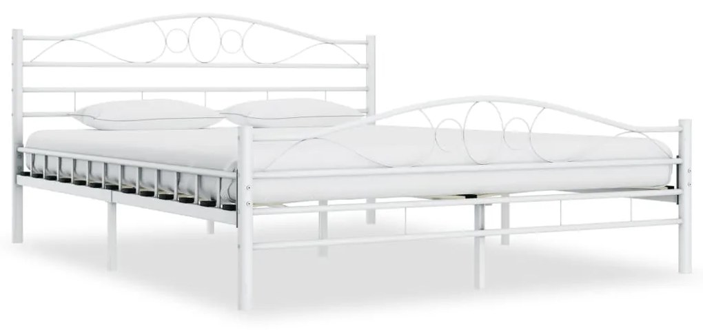 285303 vidaXL Rám postele bílý kovový 140 x 200 cm