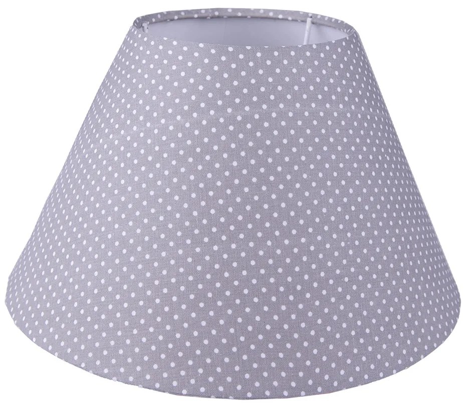 Šedé puntíkované látkové stínidlo lampy - Ø 23*15 cm / E27