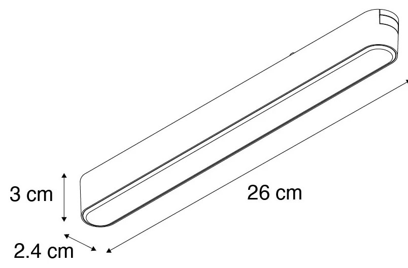 Moderní černé kolejnicové bodové svítidlo 1-fázové 10W 3000K - Magnetic Marra