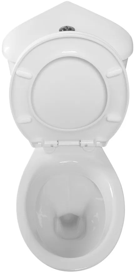 Sapho, CLIFTON Rohový WC kombi mísa s nádržkou včetně splachovací soupravy, bílá