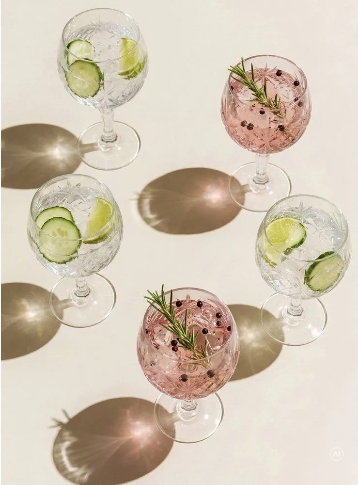 Křišťálové skleničky v sadě 4 ks na gin 650 ml Melodia – Lyngby Glas