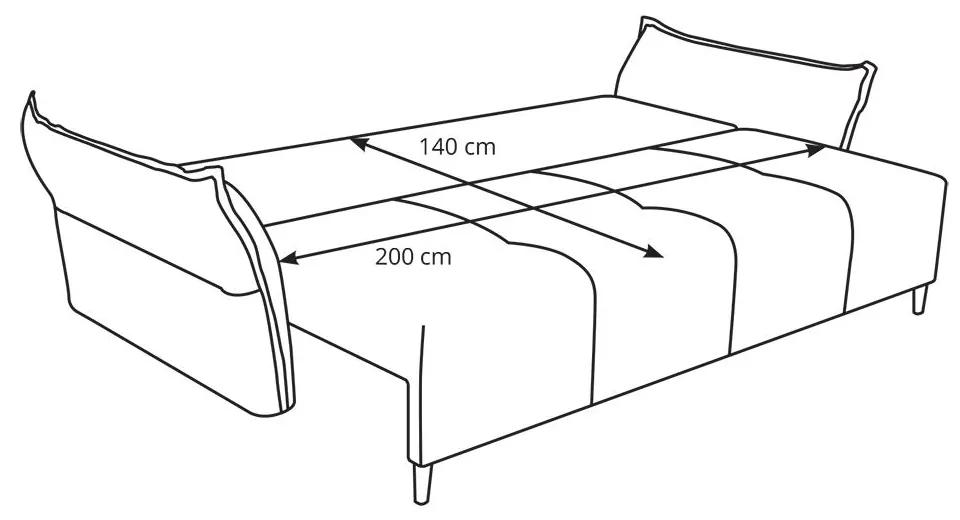Pohovka NAPOLI 3F | VÝBĚR LÁTEK | velká spací plocha