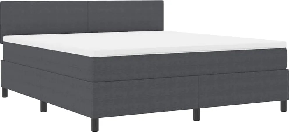 Postel s boxspringem s čelo Tmavě šedá a bílá 180 x 200 cm 3337524