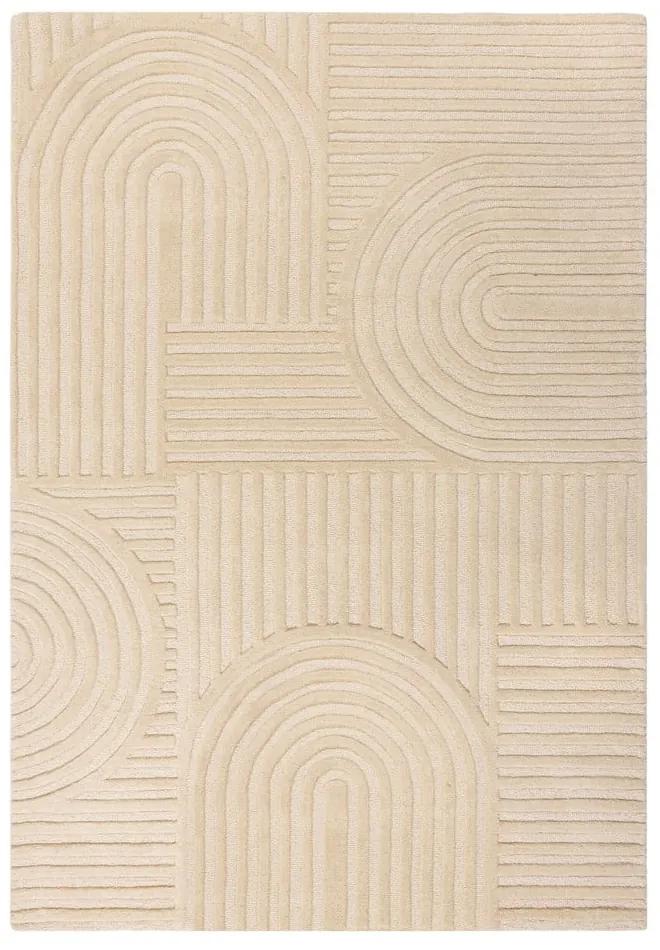 Béžový vlněný koberec Flair Rugs Zen Garden, 120 x 170 cm