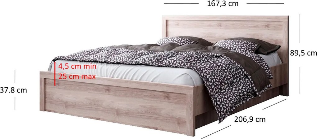 Postel 160x200 s roštem, úložným prostorem kaštan nairobi Jazz
