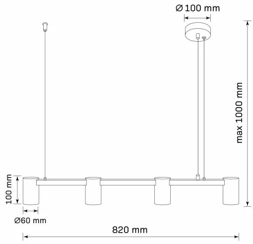 Lustr na lanku MARIBEL 4xGU10/10W/230V černá