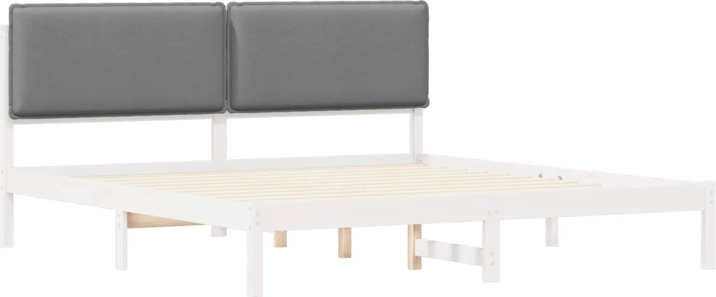 Rám postele s čalouněným čelem Světle šedá 200 x 200 cm 3405561