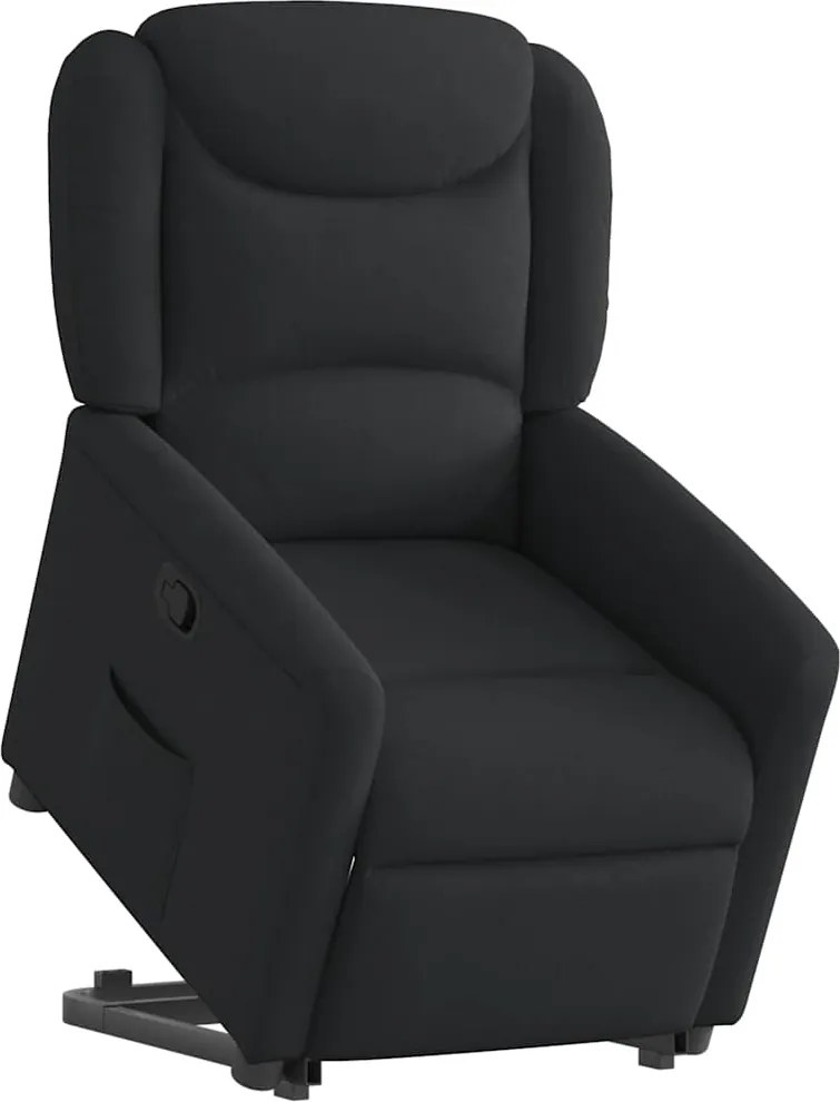Zvedací polohovací křeslo černé textil 3303196
