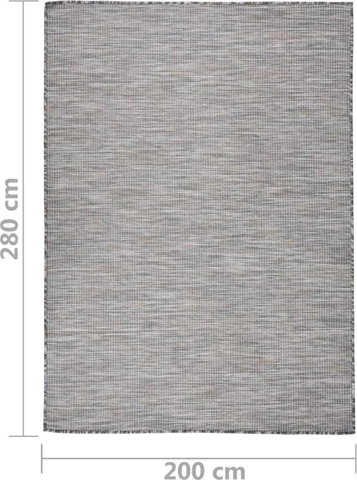 Venkovní hladce tkaný koberec 200x280 cm hnědý a modrý 340819