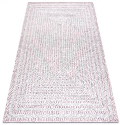 Dywany Łuszczów Kusový koberec Sion Sisal Labirinth 22376 pink/ecru – na ven i na doma - 140x190 cm