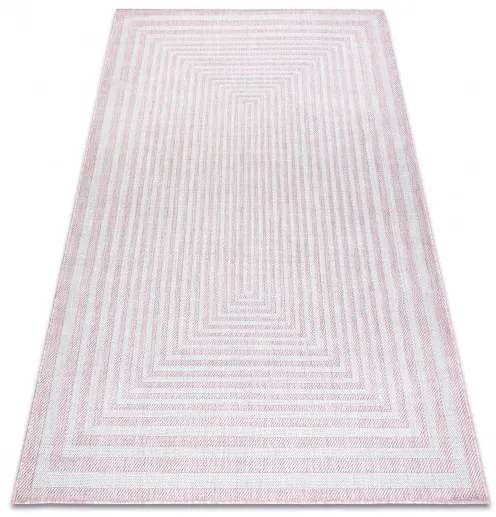 Dywany Łuszczów, Kusový koberec Sion Sisal Labirinth 22376 pink/ecru – na ven i na doma, 80x150, růžová, chodba / předsíň
