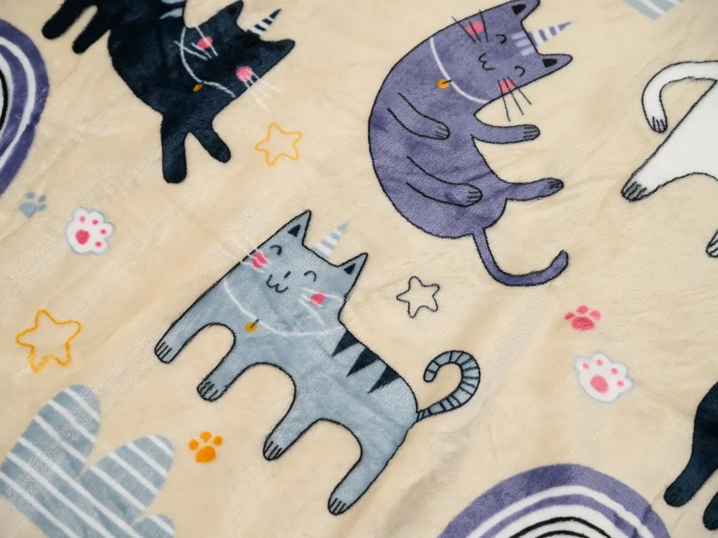 Mikroplyšové povlečení PURRSLEEP béžové Rozměr povlečení: 70 x 90 cm | 140 x 200 cm