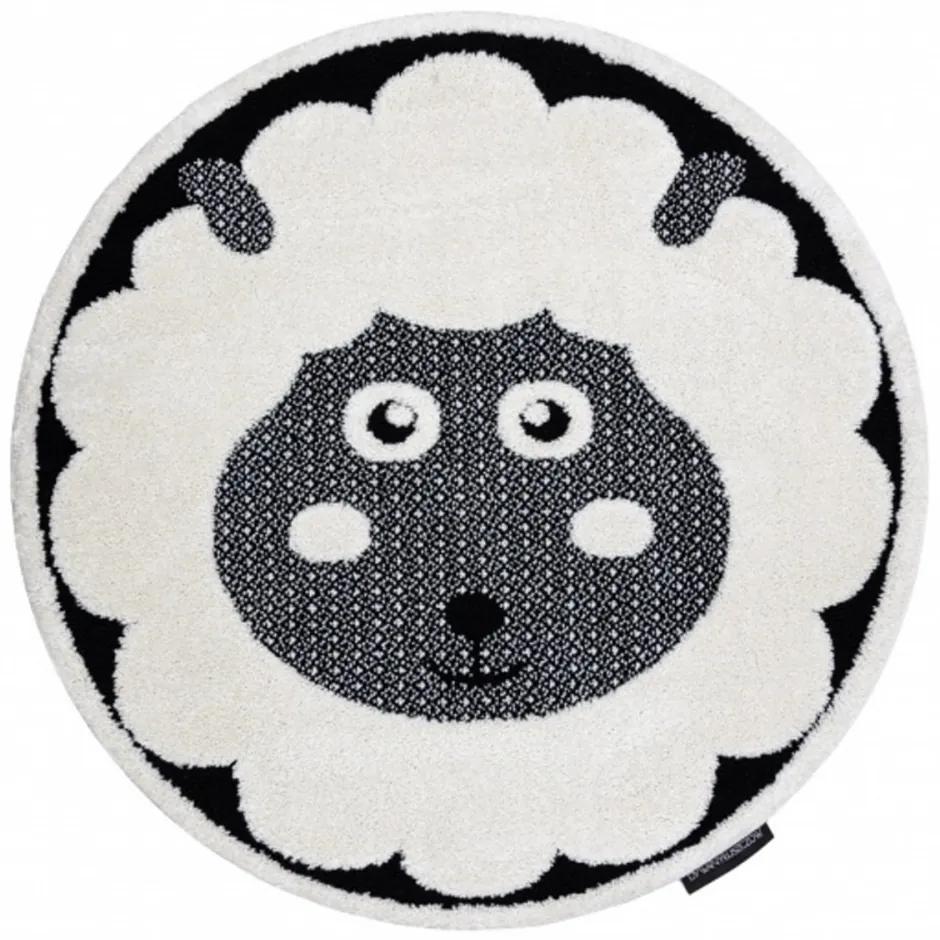Kusový koberec Ovečka krémový kruh, Velikosti 120cm