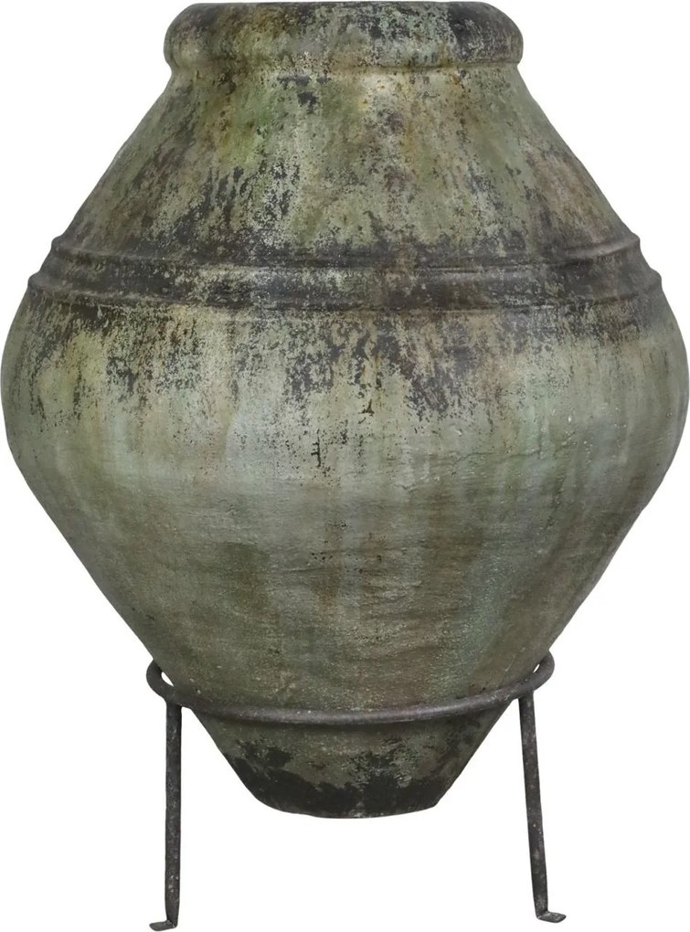 Zelený antik květináč s podstavcem Chic Antique – Ø 75*103,5 cm