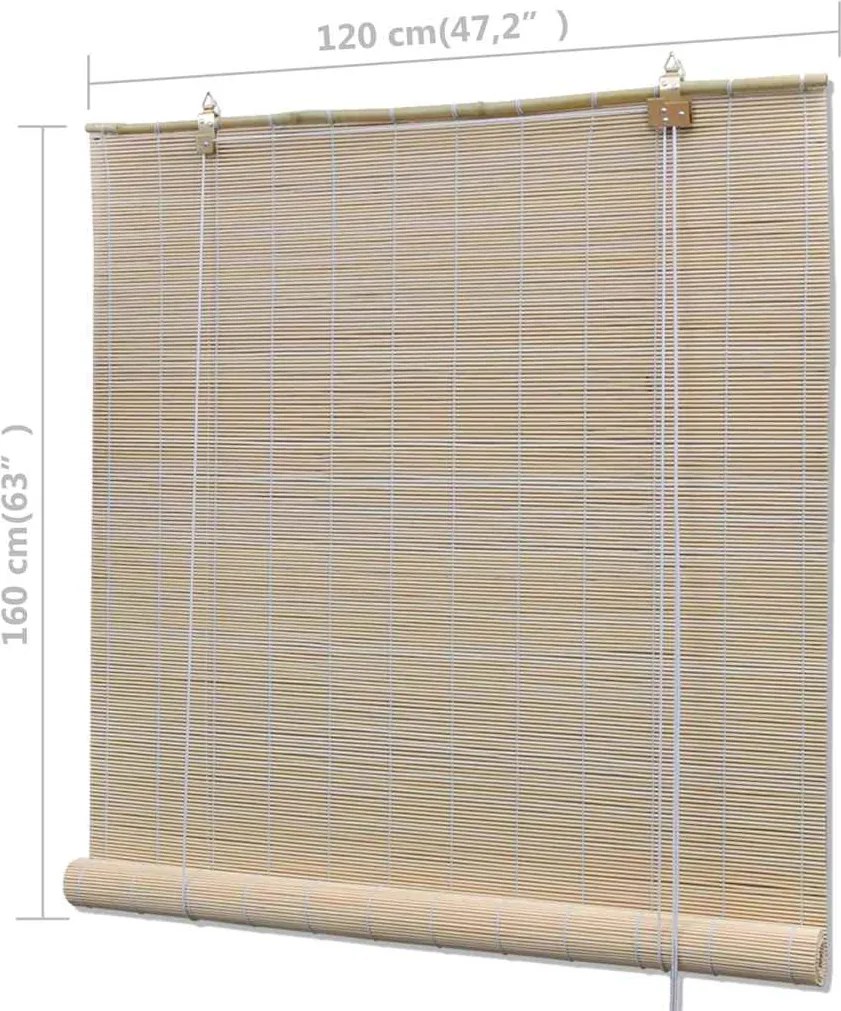 Zatemňovací rolety z přírodního bambusu 4 ks 120 x 160 cm 278743