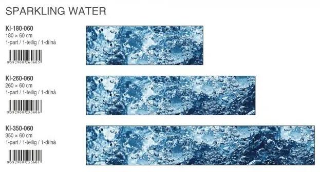 DIMEX | Fototapeta do kuchyně Perlivá voda KI-260-060 | 260 x 60 cm | modrá