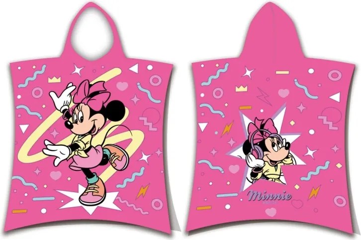 Jerry Fabrics Plážová osuška pončo Minnie Sparkle 50x115 cm