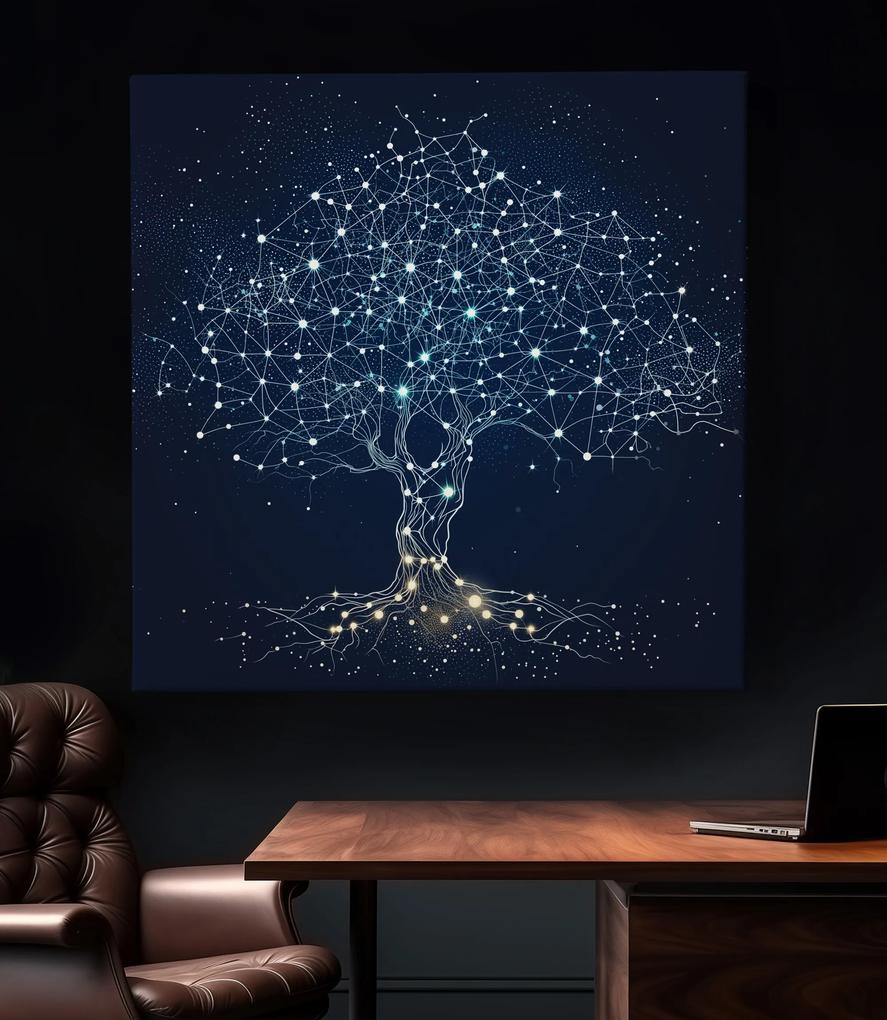 Obraz na plátně - Strom života Zářivé souhvězdí FeelHappy.cz Velikost obrazu: 140 x 140 cm