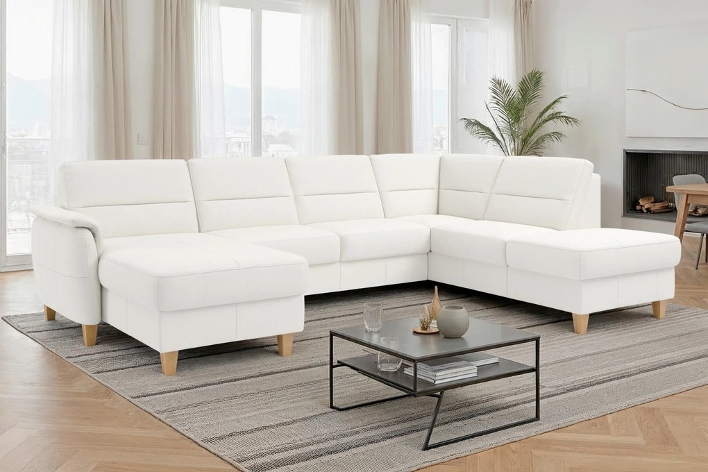 XXXLutz SEDACÍ SOUPRAVA, kůže, bílá Sit & More - Sedací soupravy - 00014403329K