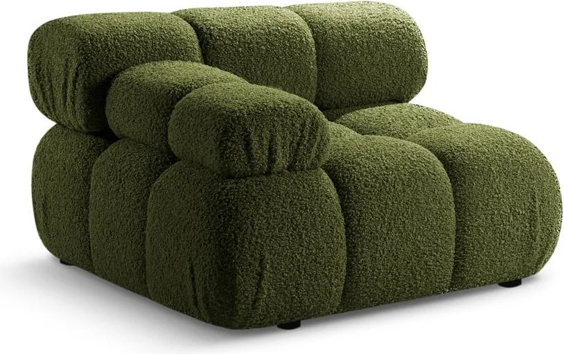 Zelený modul pohovky z textilie bouclé (levý roh) Bellis – Micadoni Home