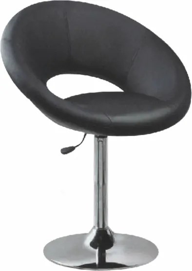 Barová židle AGAP  | ekokůže černá, chrom