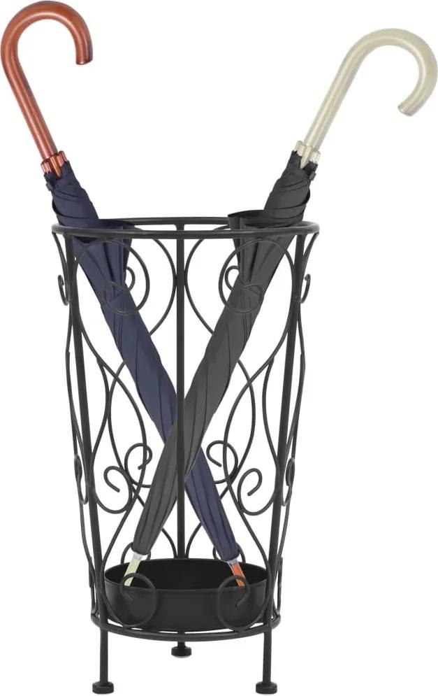 vidaXL Stojan na deštníky ve vintage stylu kovový 26 x 46 cm černý [245932]