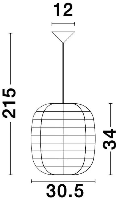 Nova Luce Závěsné svítidlo MELODY přírodní ratan, 30,5cm, E27 1x12W