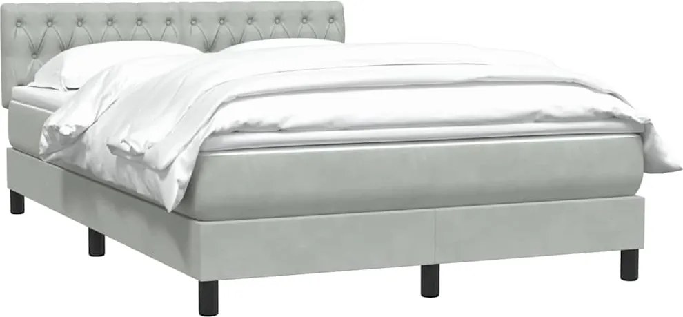 Box spring postel s matrací světle šedá 160x210 cm samet 3316503