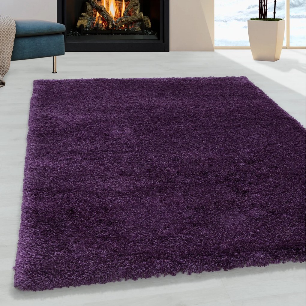 Ayyildiz, Kusový koberec Fluffy Shaggy 3500 lila, 240x340, fialová, ložnice