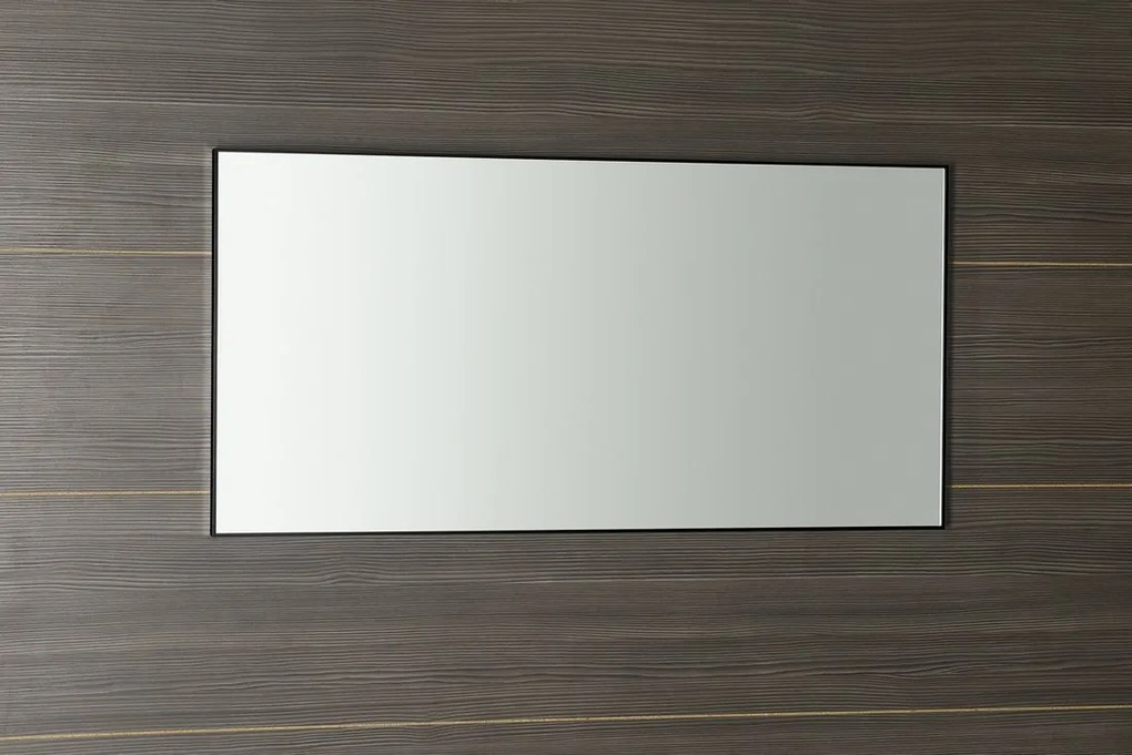 Sapho Arowana zrcadlo v rámu 100 x 50 cm bez osvětlení černá mat AWB1050