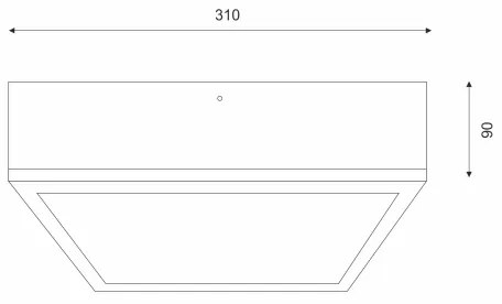 Stropní svítidlo OAK SQUARE 2xE27/15W/230V 31x31 cm dub/černá