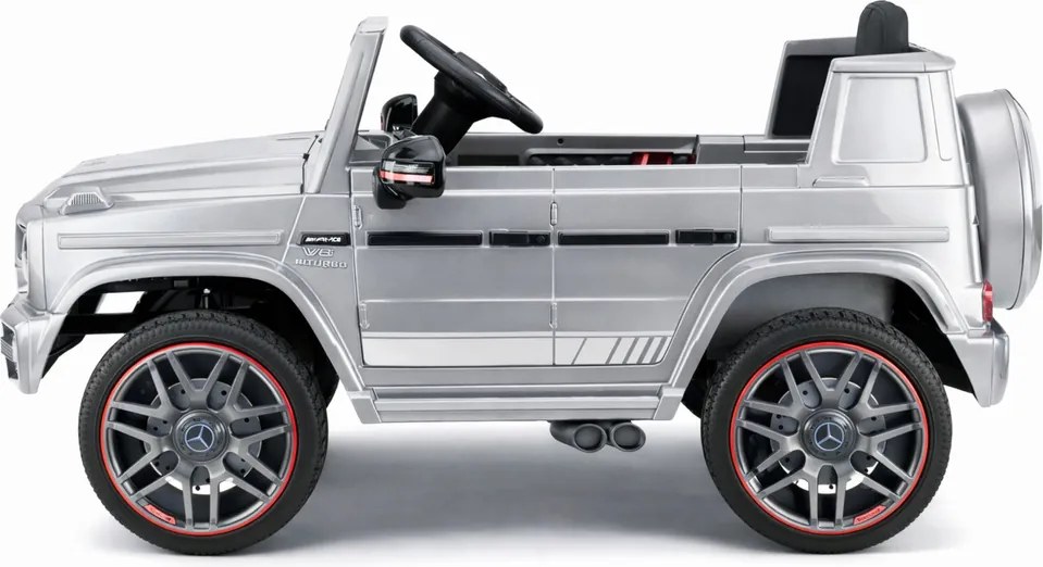 LEAN CARS Elektrické autíčko Mercedes AMG G 63 stříbrné lakované