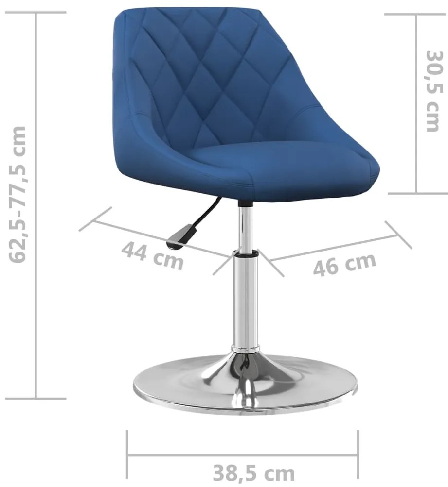 vidaXL Marketos Otočné jídelní židle 2 ks modré samet