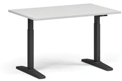 Výškově nastavitelný stůl, elektrický, 675-1325 mm, deska 1200x800 mm, černá podnož, bílá