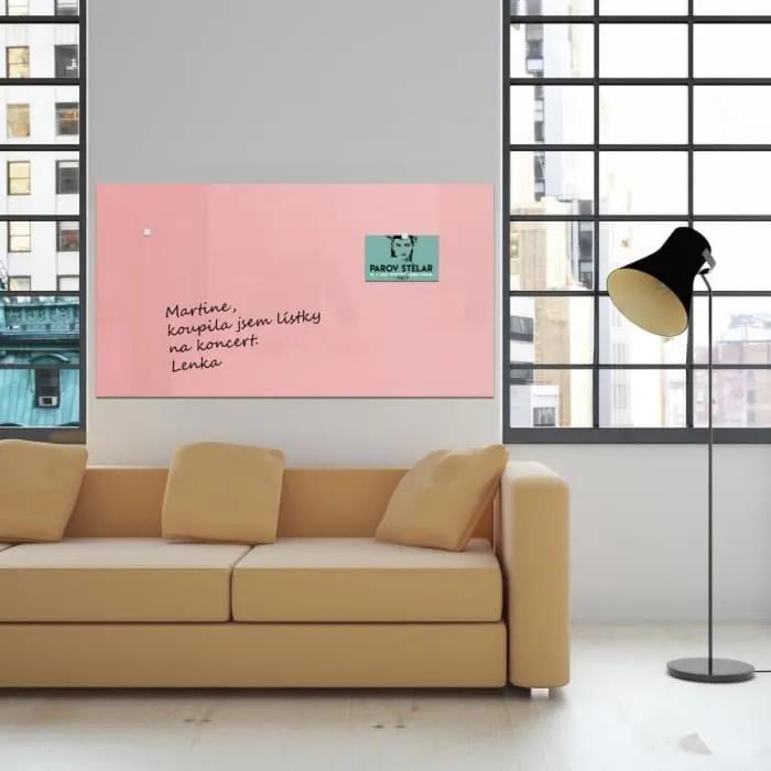Růžová tělová skleněná magnetická tabule nalepovací na zeď Smatab® - 100 × 200 cm