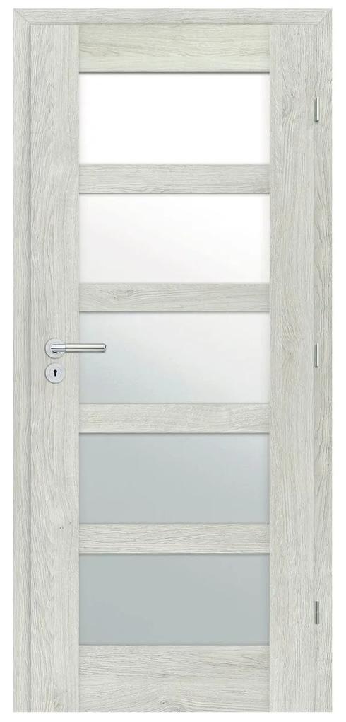 Classen Lukka Interiérové dveře M3 rámové, 80 P, 846 × 1985 mm, fólie, pravé, dub šedý, prosklené