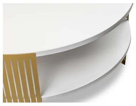 Konferenční stolek Zinzit Gold, Barva: zlatá / arktická bílá