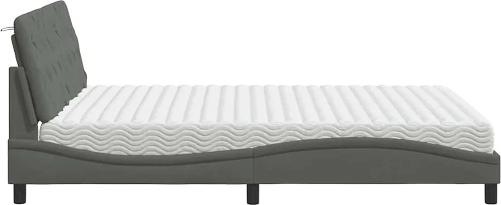 Postel s matrací tmavě šedá 160 x 200 cm textil 3310749