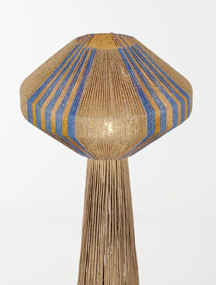 Modrá/v přírodní barvě provazová stojací lampa (výška 152 cm) Abby – Nova Luce