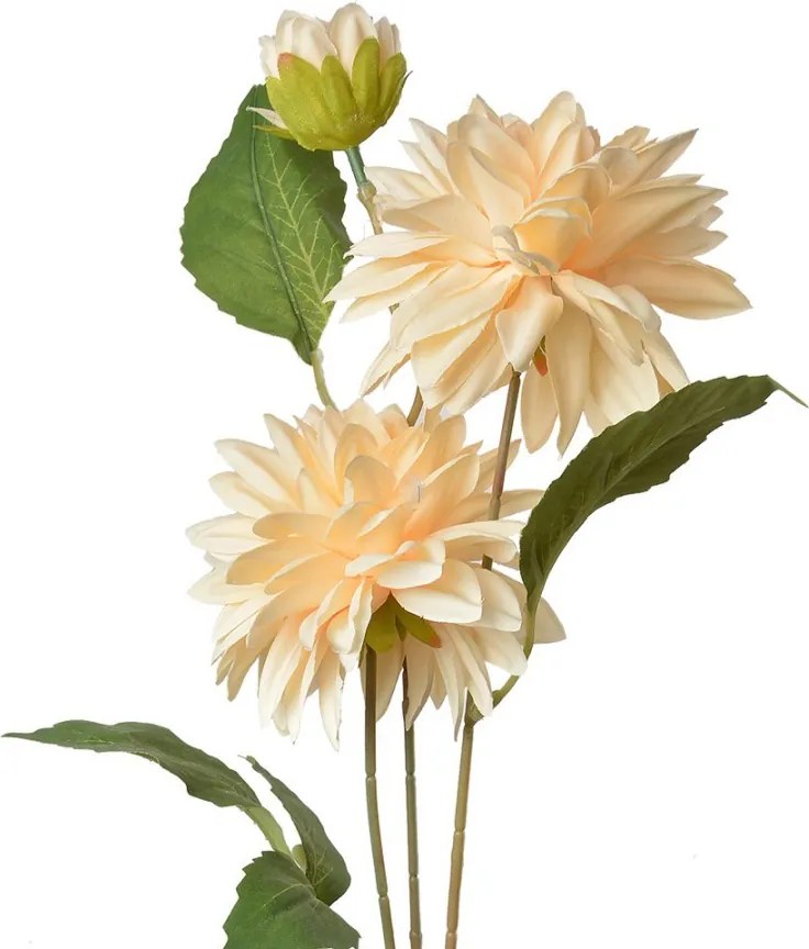 Béžová umělá dekorace květina jiřina - 17*10*70 cm