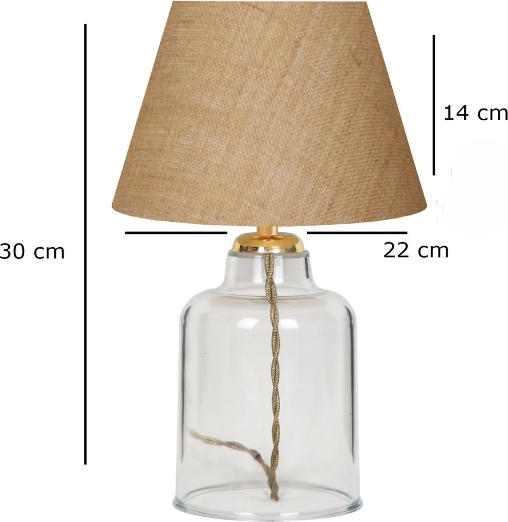 Stolní lampa Glastor krémová