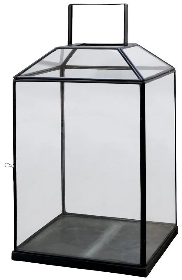Černá antik kovová lucerna Factory L - 32*32*60 cm